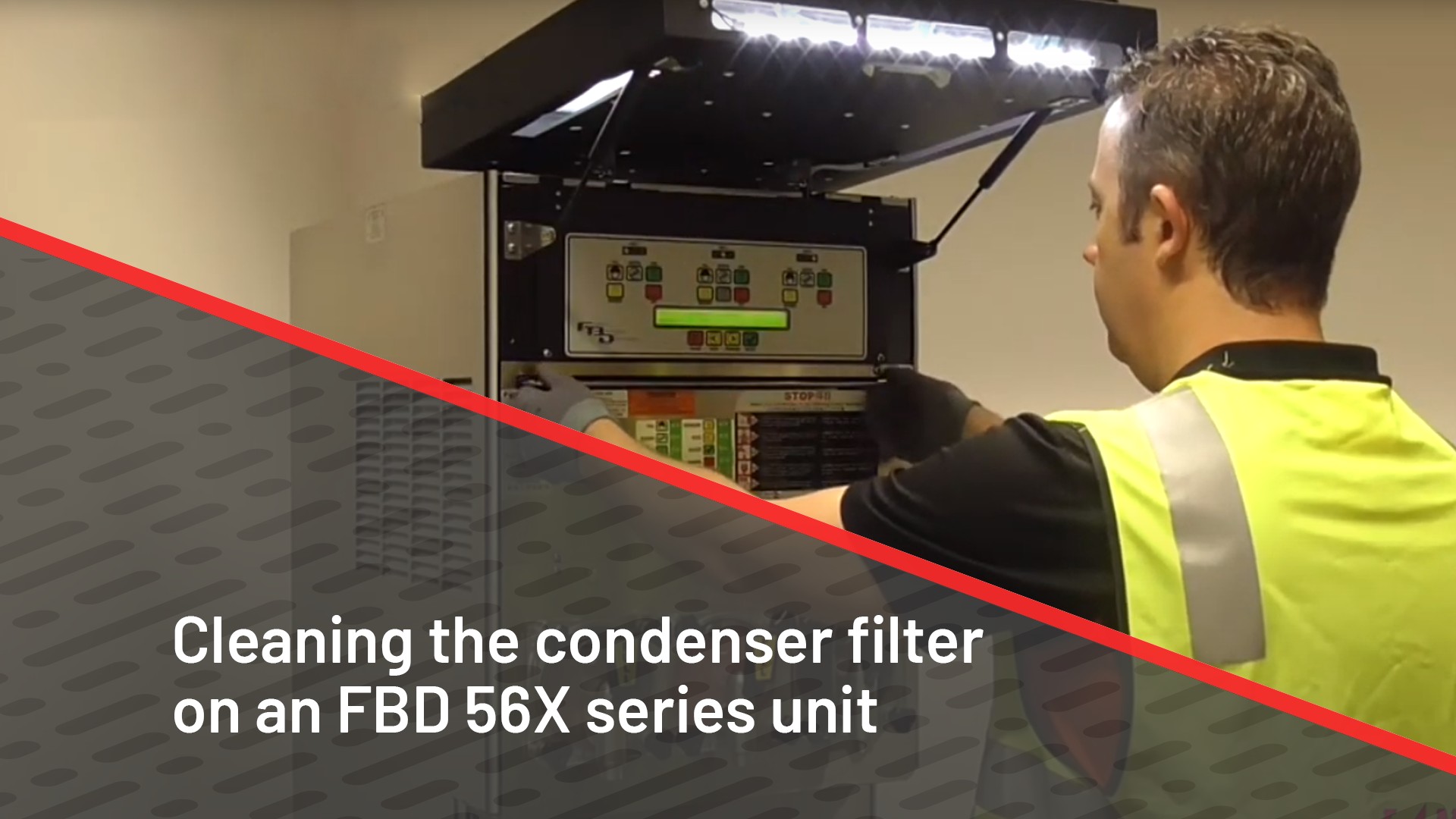 Cleaning the condenser filter on an FBD 56X series unit | Lancer Worldwide